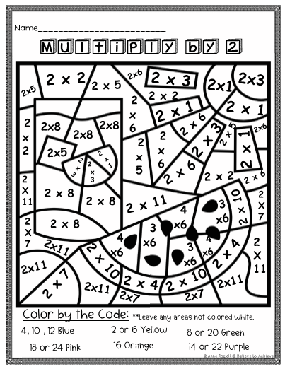 Color By Numbers Multiplication Color By Number Printable